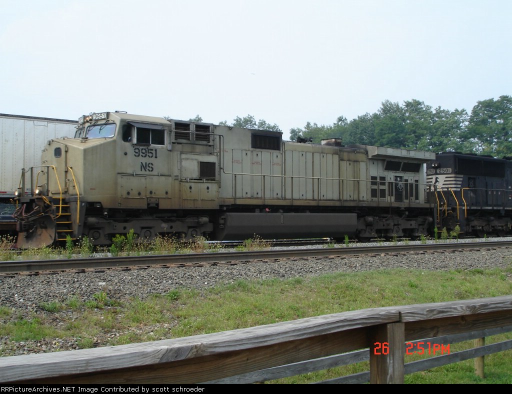 NS 9951 leads a WB Freight